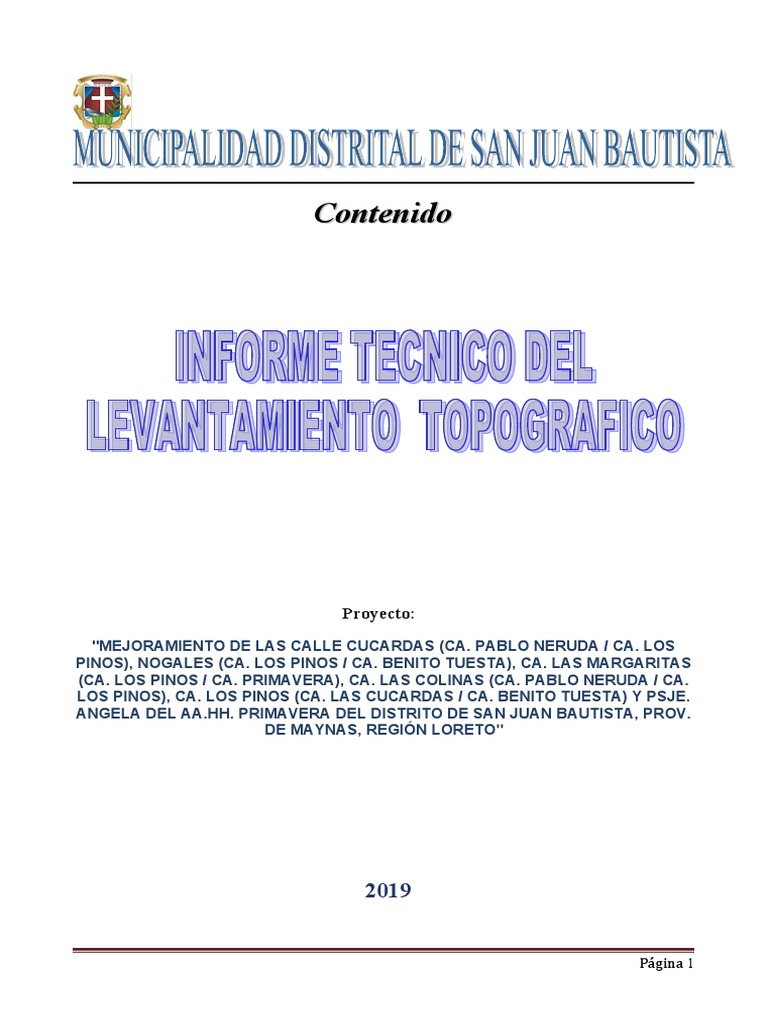 Informe Tecnico Topograf Primavera | PDF