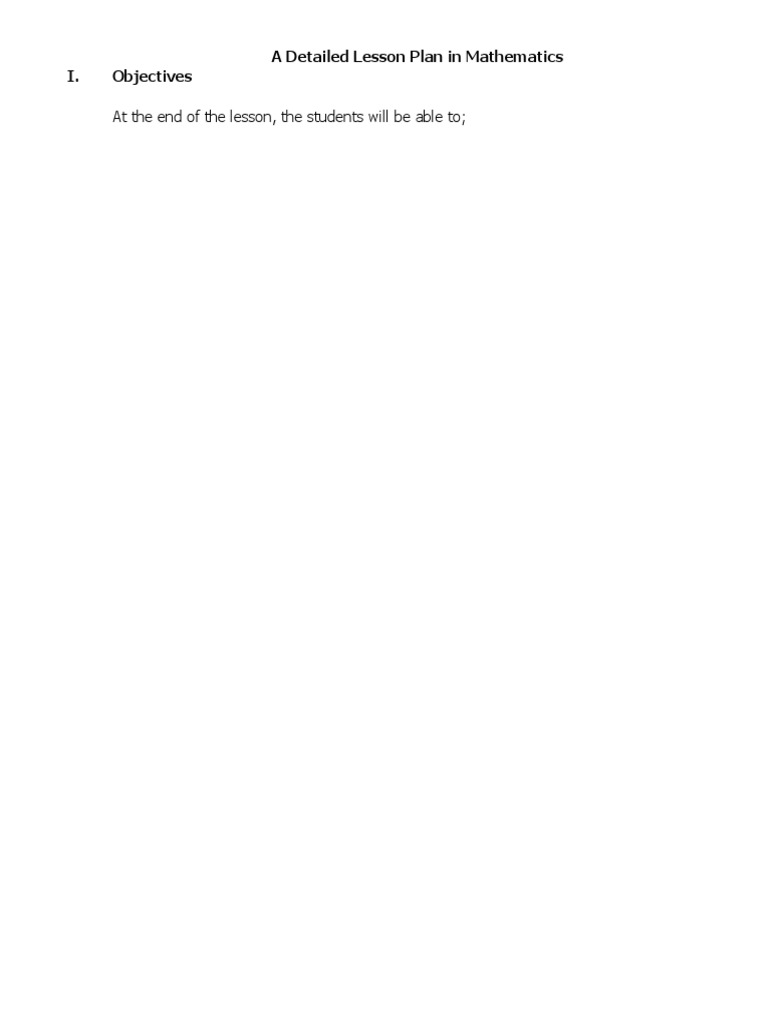 A Detailed Lesson Plan in Mathematics 7 | Download Free PDF ...