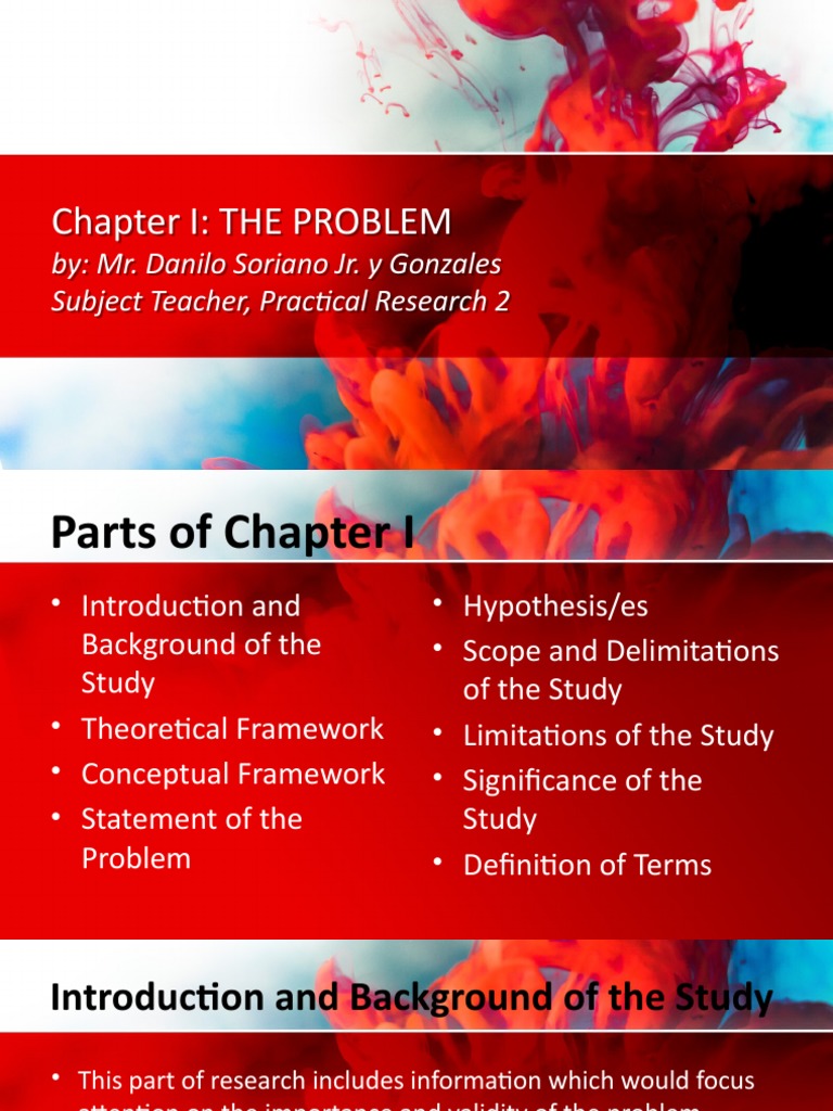 Chapter I: The Problem | PDF | Hypothesis | Theory