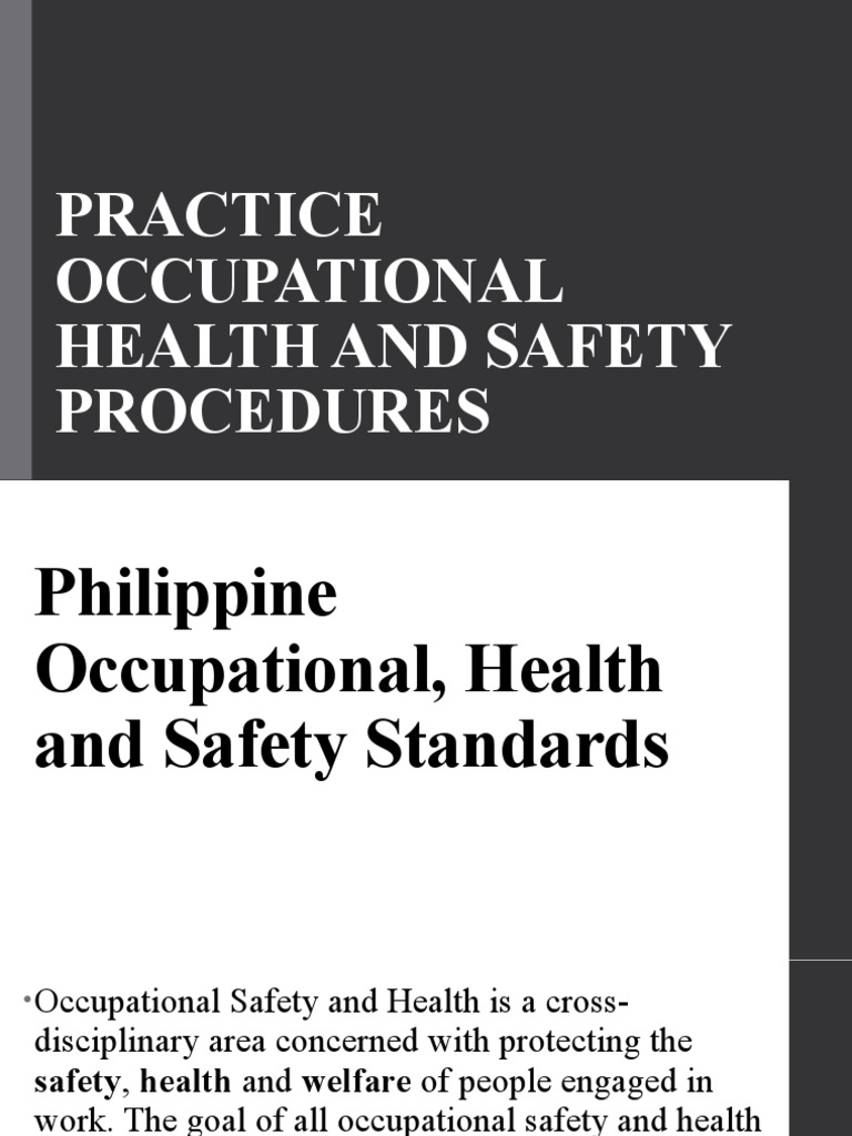 Practice Occupational Health and Safety Procedures | PDF | Occupational ...