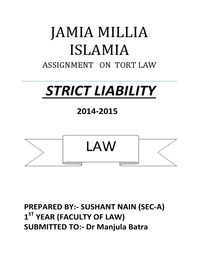 What Is Strict Liability Tort | PDF | Product Liability | Strict Liability
