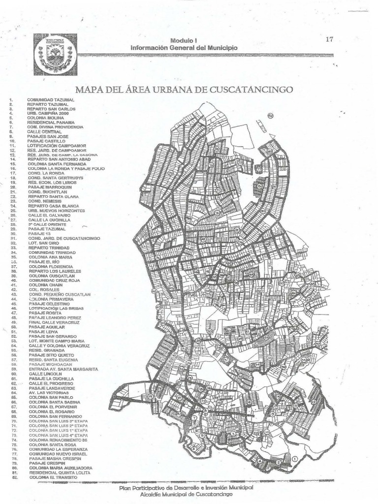 Mapa y Colonias de Cuscatancingo | PDF | Viajes y turismo