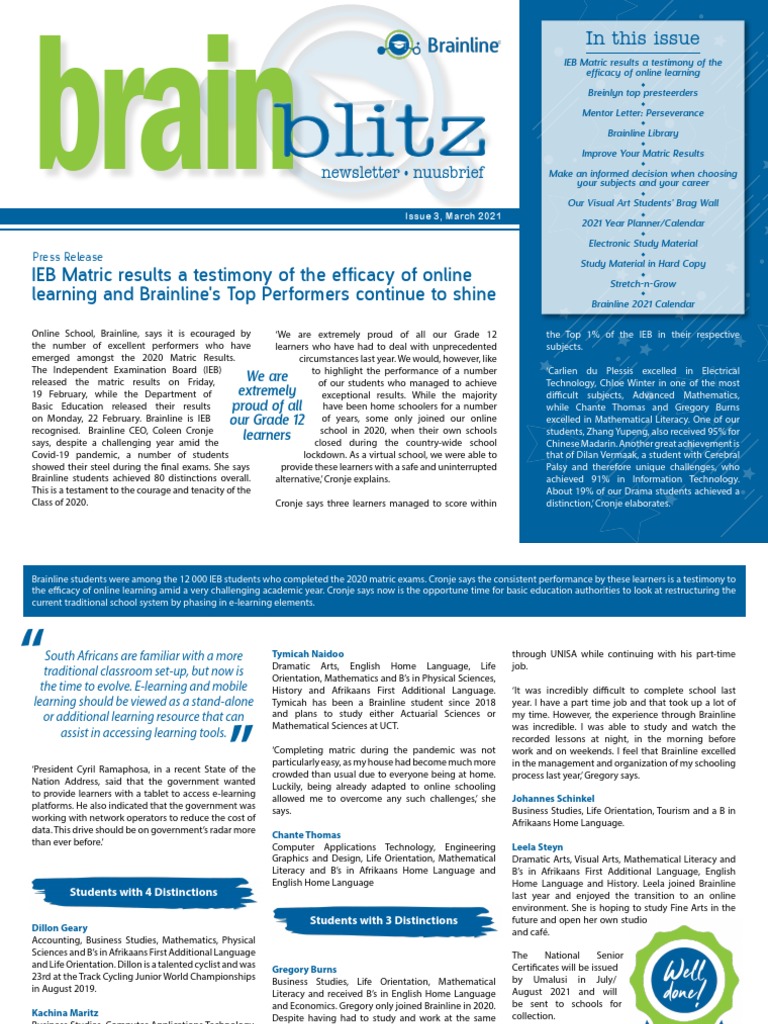 Brainline Nuusbrief March 2021 | PDF | Libraries | Educational Technology