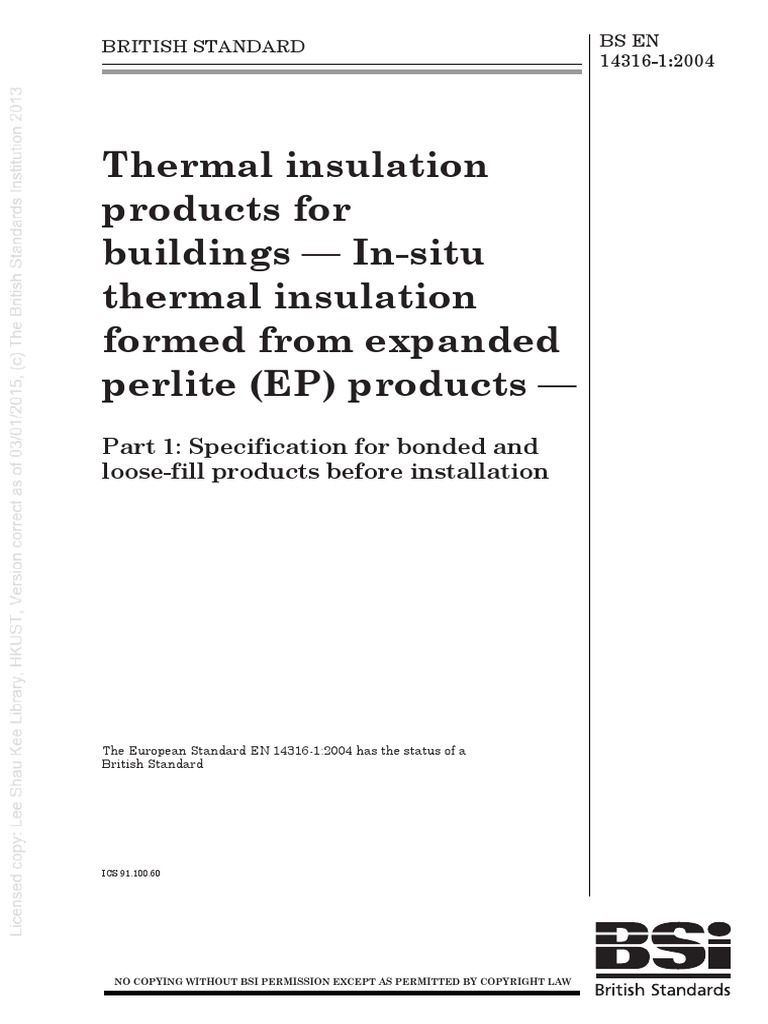 BS en 14316-1-2004 | PDF | Building Insulation | Thermal Conductivity