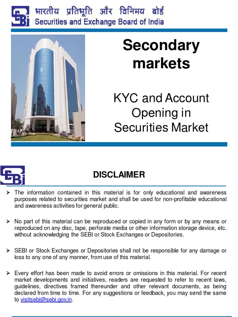 Presentation On KYC Procedure (Opening of Trading and Demat Account ...