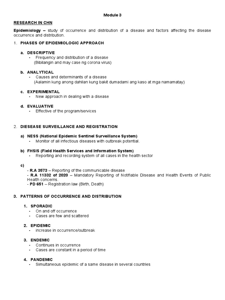 CHN Module 3 and 4 | PDF | Health Care | Epidemiology