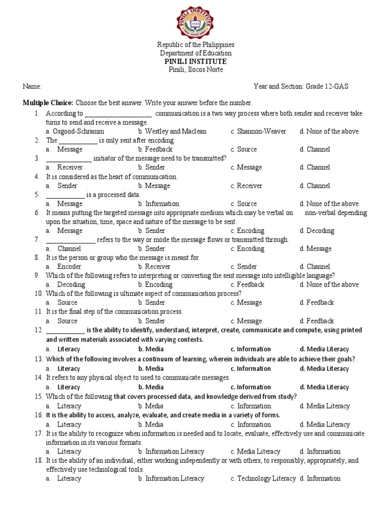 Grade 12 Gas | PDF | Information | Media (Communication)
