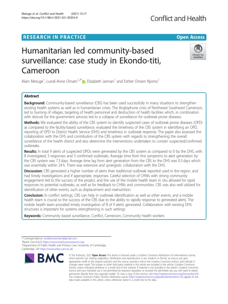 Community-Based Surveillance | PDF | Measles | Meningitis