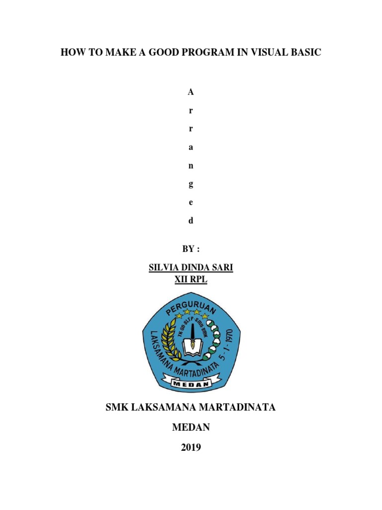 How To Make A Good Program in Visual Basic: A R R A N G e D | PDF ...