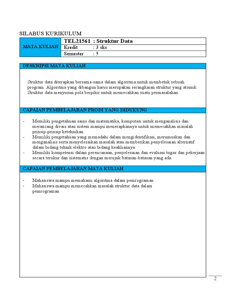 RPS - OBE - Struktur Data | PDF