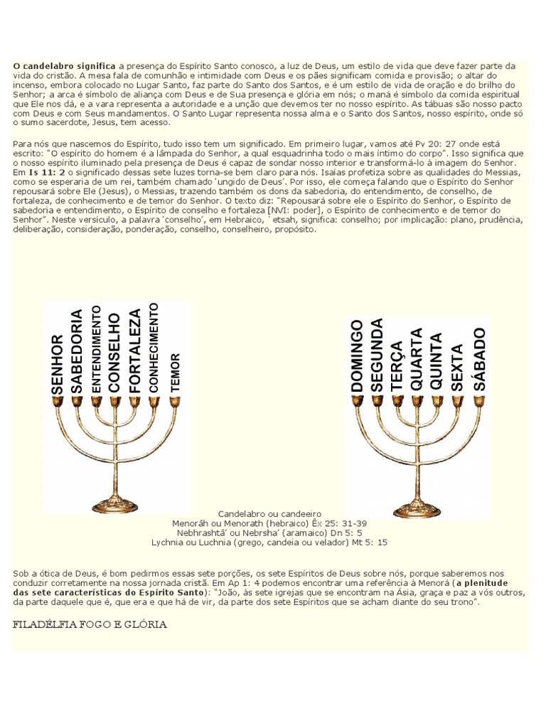O Candelabro Significa | PDF | Sabedoria | Deus