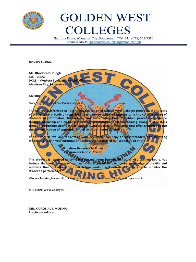 Endorsement Letter BSIT | PDF | Career & Growth | Business