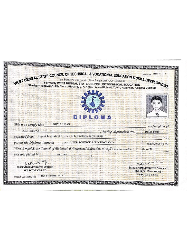 Diploma Certificate - Suman Das | PDF