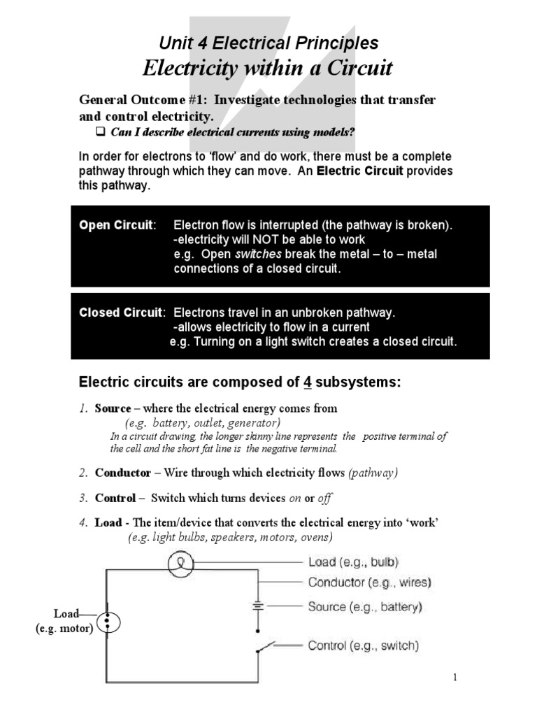 Unit 4 Electrical Principles | PDF | Electricity | Electrical Network