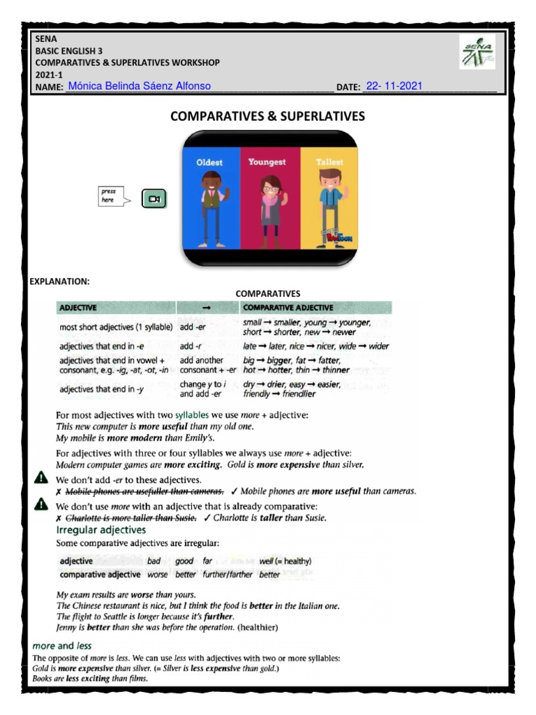 English Comparatives Workshop | PDF | São Paulo