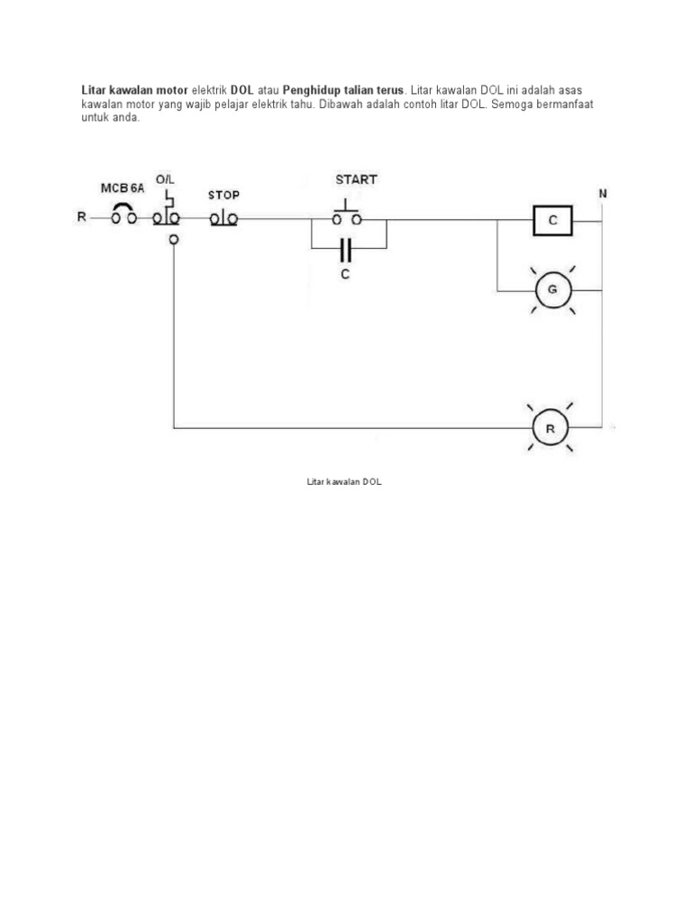 Litar Kawalan Motor Elektrik DOL | PDF | Sains & Matematika | Komputer