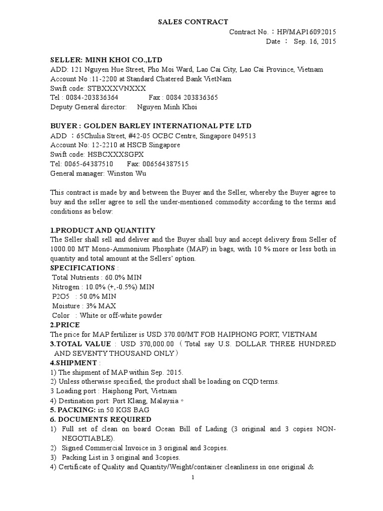 Exporting Contract | PDF | Business | Economies