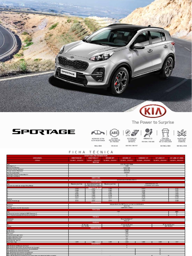 Ficha Tecnica Kia Sportage | PDF | Vehículos terrestres | Transporte