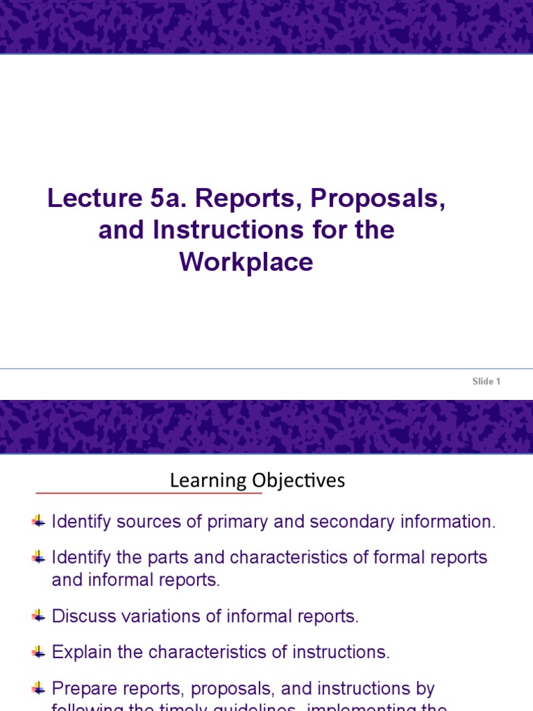 Lecture 5a. Types of Report | PDF | Paragraph | Citation