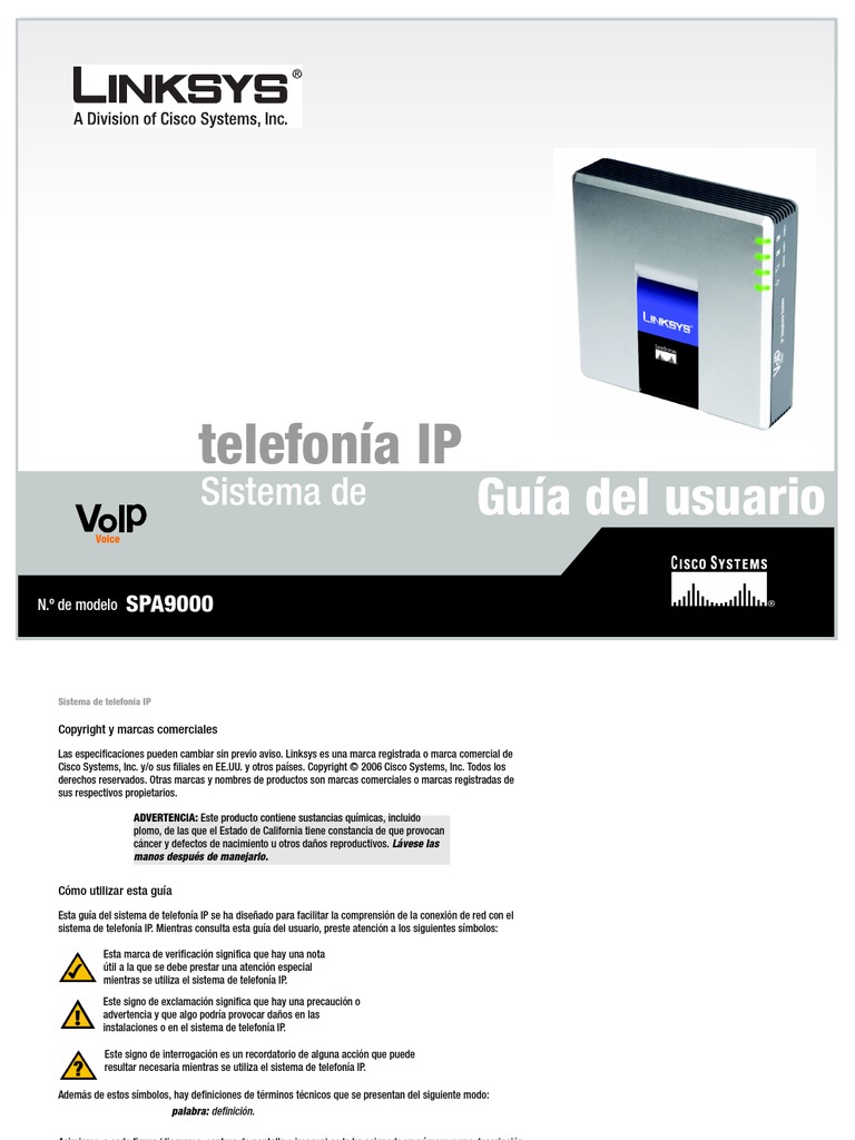 Manual Linksys SPA9000 - para Metros Iguales PAP 2 | PDF | Calidad de ...