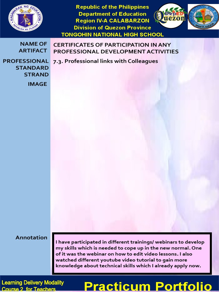 Ldm2 Practicum Portfolio | PDF | Learning | Teachers