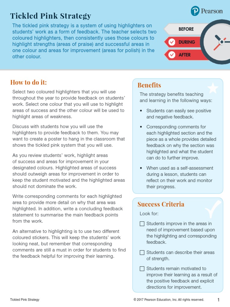 Tickled Pink Strategy: How To Do It: Benefits | PDF | Education Theory ...
