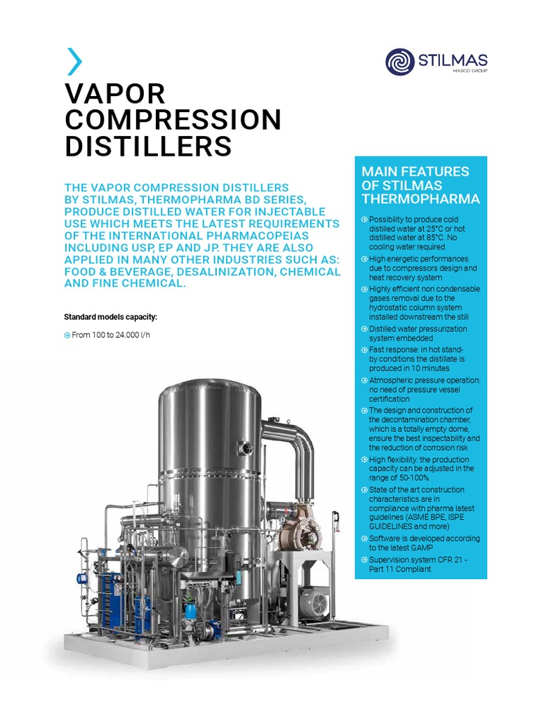 Vapor Compression Distillers CP Stilmas | PDF | Heat Exchanger ...