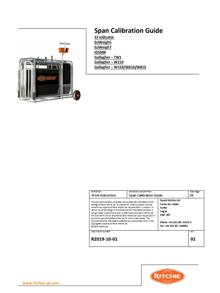 Span Calibration Guide: Client Document Number | PDF | Calibration | Weight