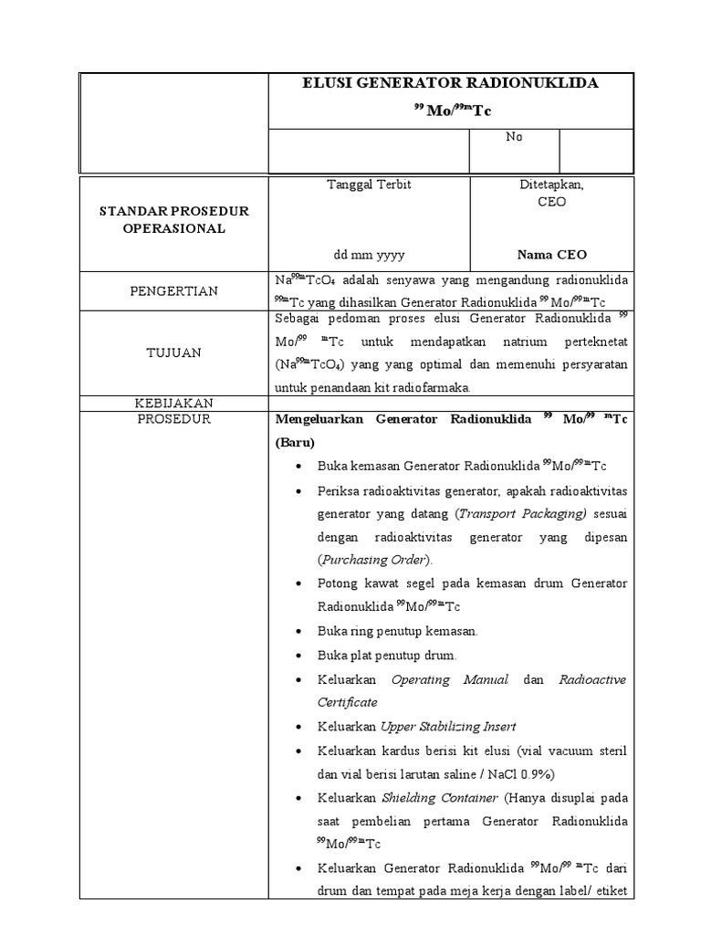 SPO Elusi Generator | PDF | Griya & Taman | Teknologi & Rekayasa