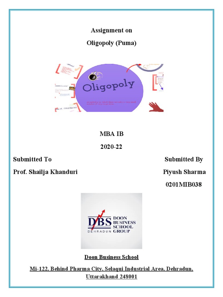 Assignment On Oligopoly (Puma) : Mi-122, Behind Pharma City, Selaqui ...