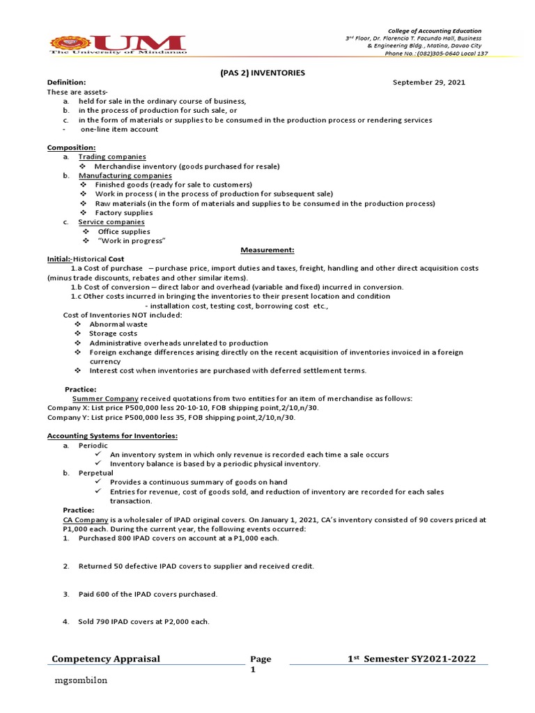 Inventory - Inventory Estimation | PDF | Inventory | Business