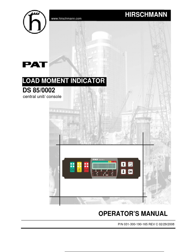 DS 85 Operators MTX | PDF | Crane (Machine) | Light Emitting Diode