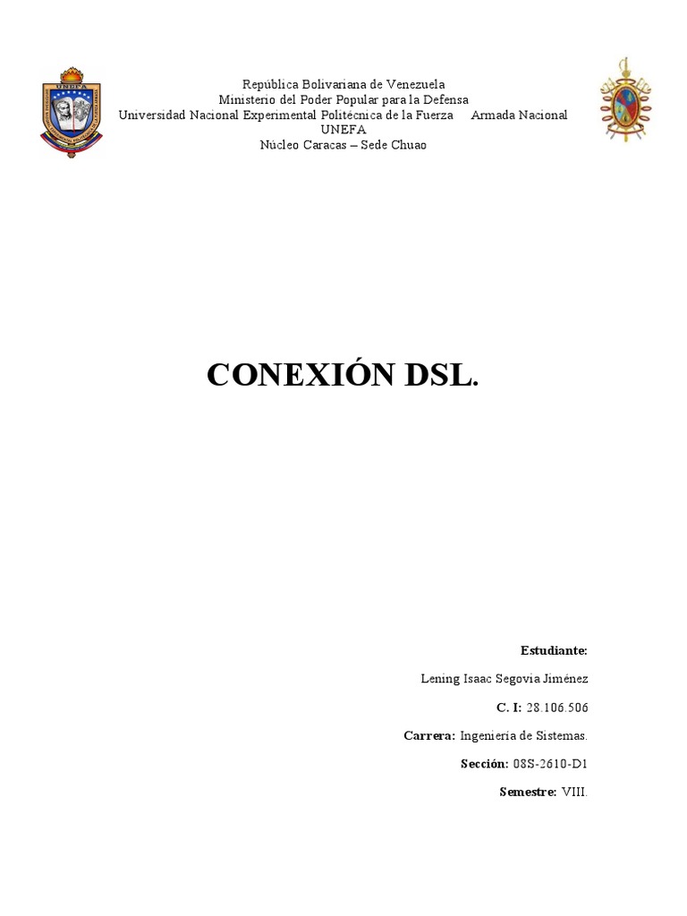 Conexión DSL | PDF | Línea de abonado digital | Ingeniería Informática