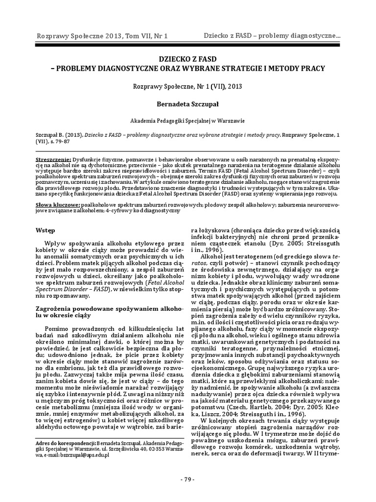 Dziecko Z FASD | PDF Dziecko Z FASD | PDF