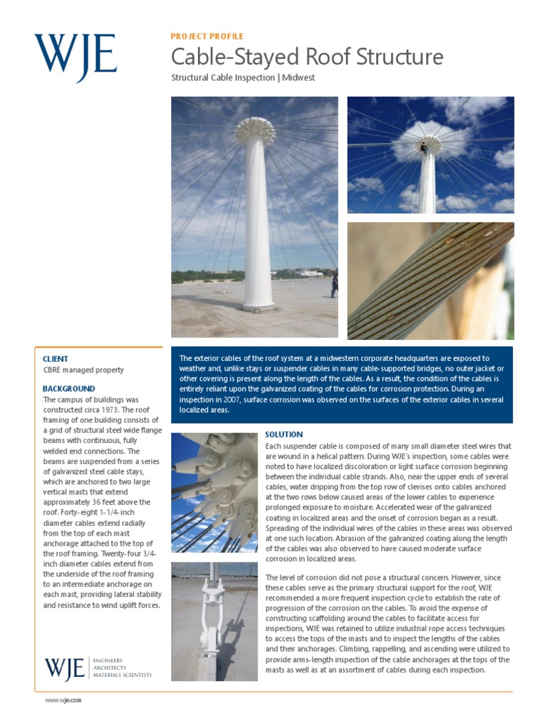 Cable-Stayed Roof Structure: Structural Cable Inspection - Midwest ...
