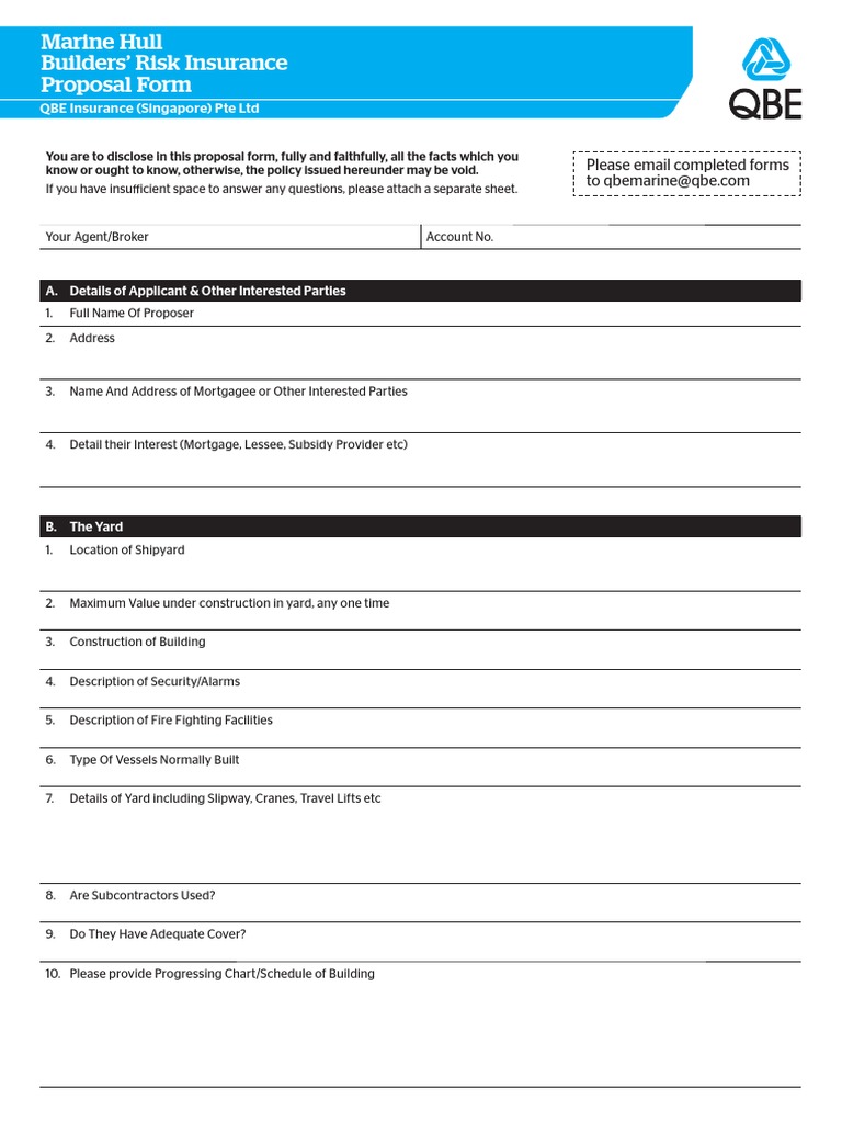 QBE MH Builders Risk Proposal Form - 061015 | PDF | Insurance
