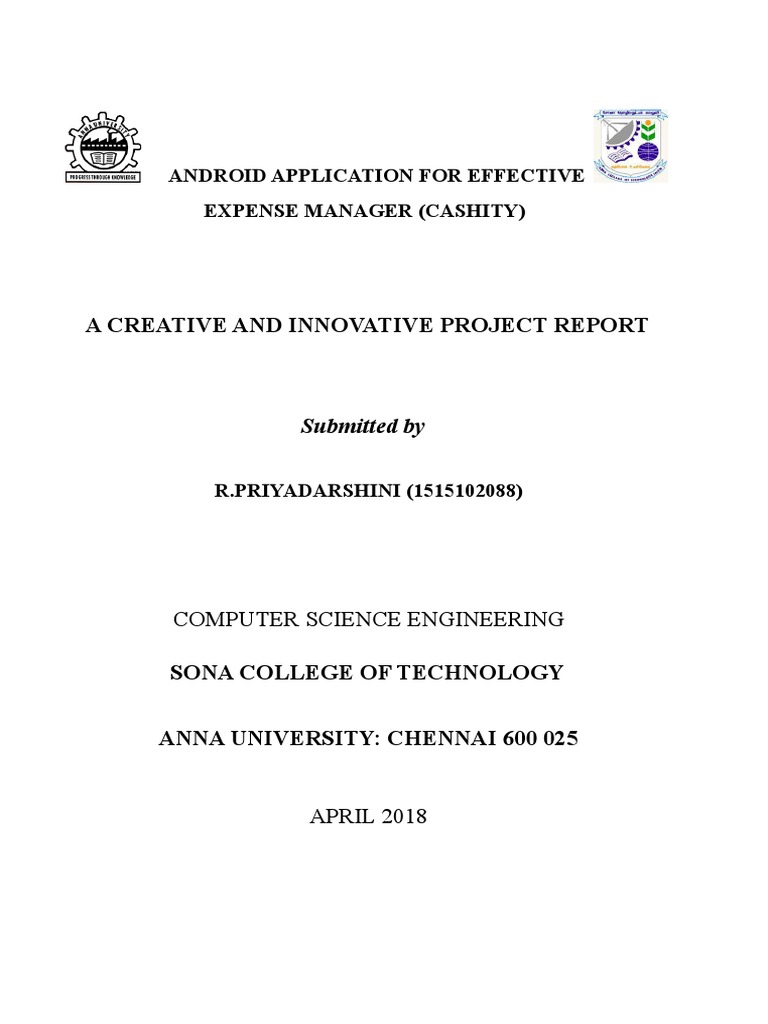A Creative and Innovative Project Report: Android Application For ...