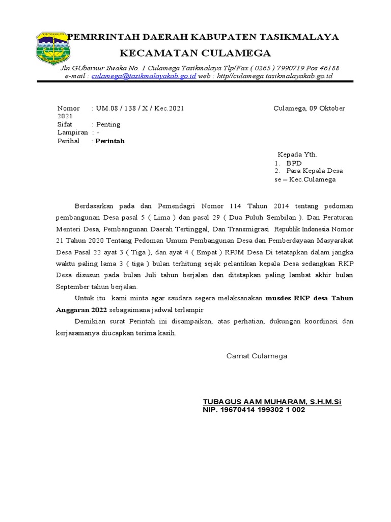 SUrat Perintah MUSDES | PDF