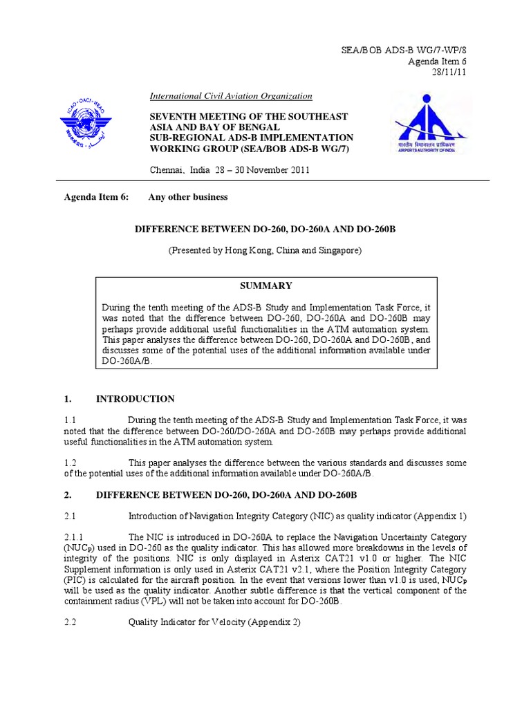 DO-260, DO-260A, DO-260B Differences | PDF | Aerospace | Aviation