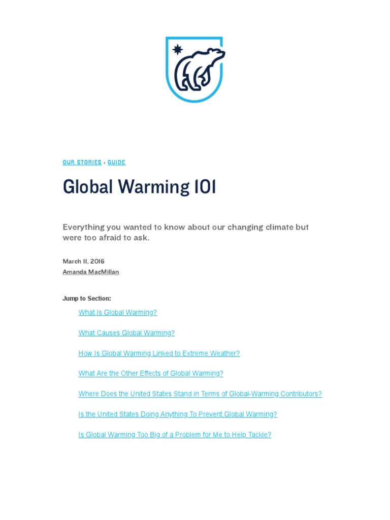 Global Warming 101 - Definition, Facts, Causes and Effects of Global ...
