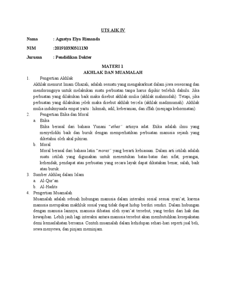 Uts Aik Iv | PDF | Kesehatan Holistik