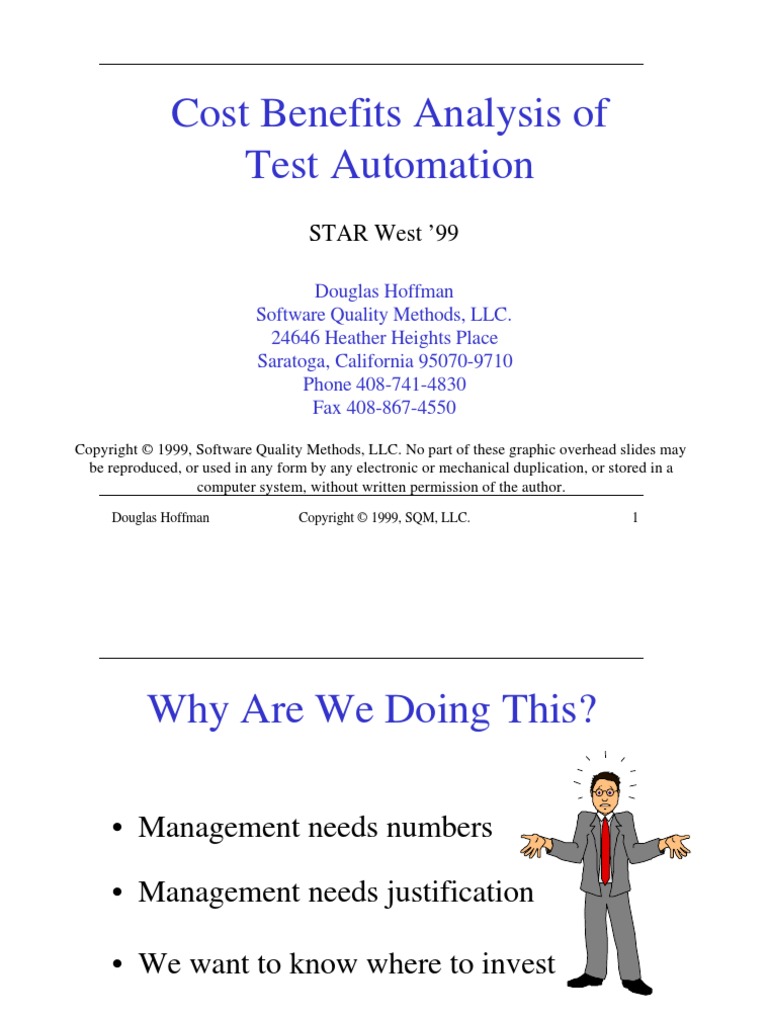 Cost Benefits Analysis of Test Automation | PDF | Software Testing ...