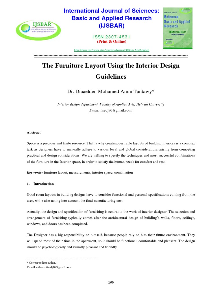 The Furniture Layout Using The Interior Design Guidelines | PDF