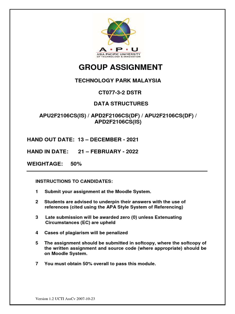 Data Structures Group Assignment Guide | PDF