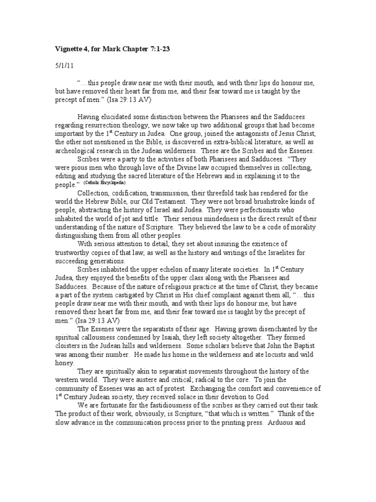 The Scribes and The Essenes | PDF | Pharisees | Asceticism