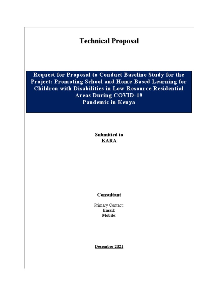Technical Proposal - Endline Evaluation | PDF | Focus Group ...