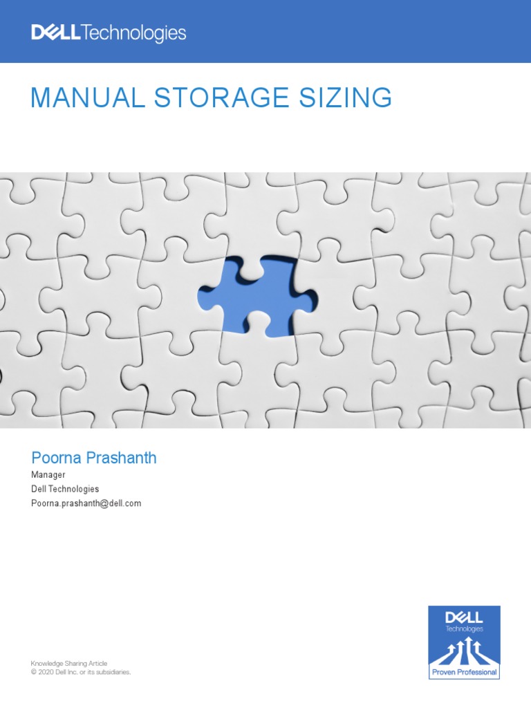 Manual Storage Sizing Poorna Prashanth Pdf Computer Data Storage