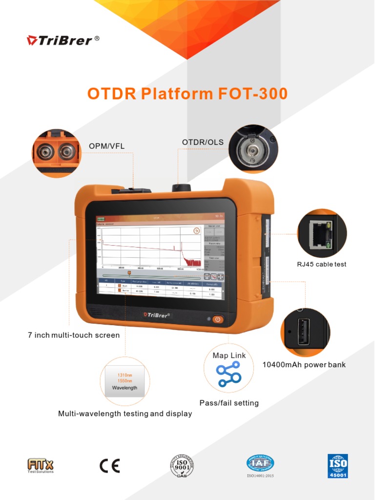 OTDR Platform FOT-300: Otdr/Ols Opm/Vfl | PDF | Manufactured Goods ...