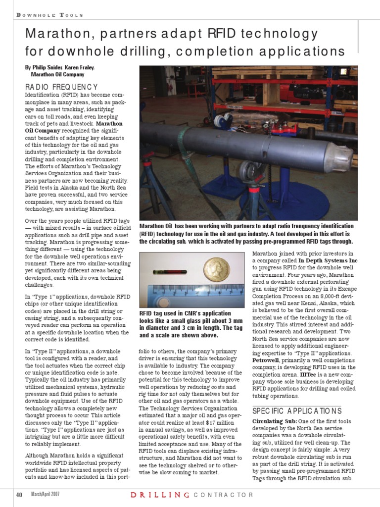 Marathon, Partners Adapt RFID Technology For Downhole Drilling ...