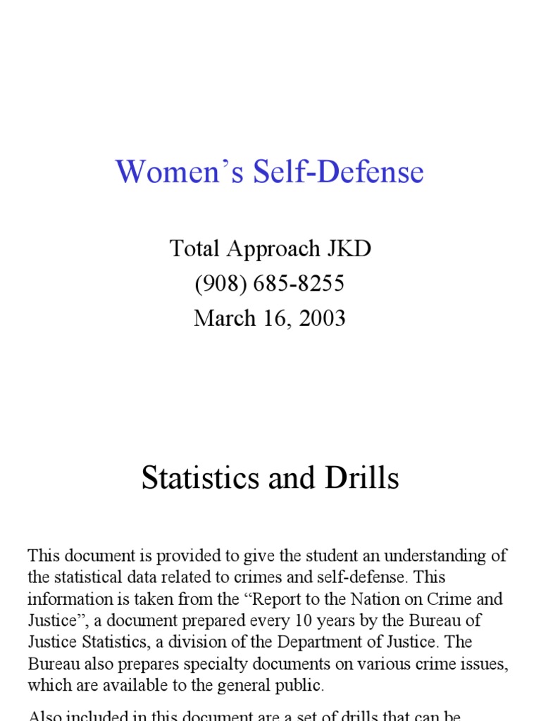 Women's Self-Defense: Statistics on Crimes and Victim Behaviors, Tips ...